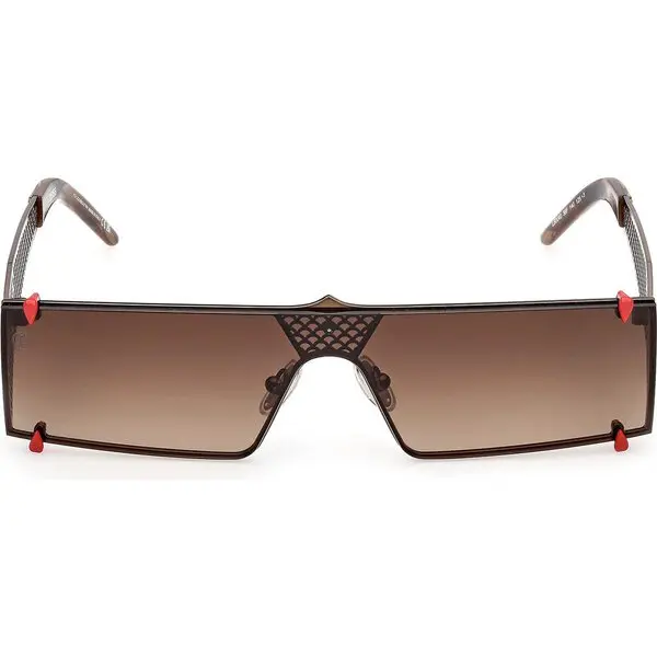 CHRISTIAN LOUBOUTIN 140mm Oversize Shield Sunglasses - Bronze/horn Brown Effect