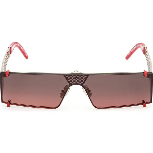 CHRISTIAN LOUBOUTIN 140mm Oversize Shield Sunglasses - Gold/red/zeiss Gradient