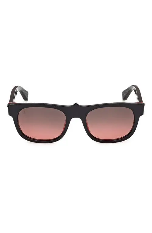 CHRISTIAN LOUBOUTIN 54mm Square Sunglasses - Bilayer Black/red/gold