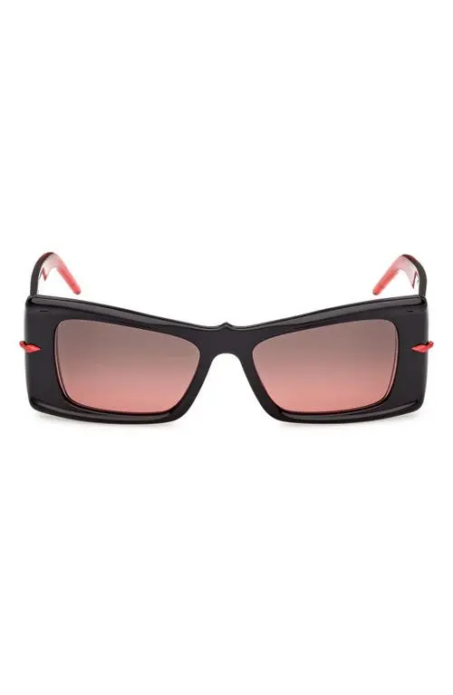 CHRISTIAN LOUBOUTIN 54mm Butterfly Sunglasses - Black/black Red/gold