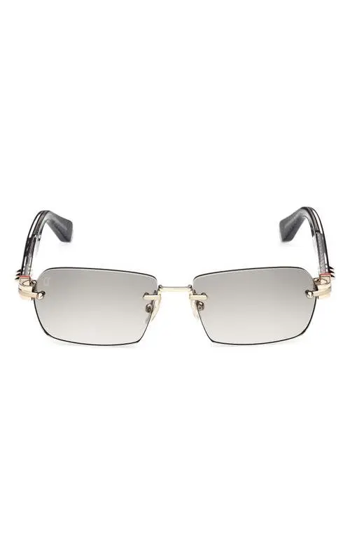 CHRISTIAN LOUBOUTIN 56mm Rectangular Sunglasses - Gold/bilayer Black/crystal