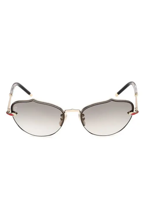 CHRISTIAN LOUBOUTIN 59mm Gradient Geometric Sunglasses - Gold/gradient Crystal Smoke