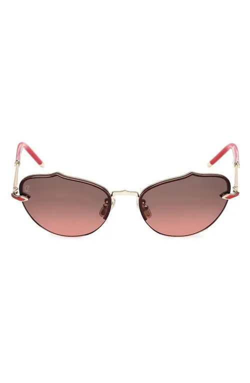 CHRISTIAN LOUBOUTIN 59mm Gradient Geometric Sunglasses - Gold/red/zeiss Smoke Red