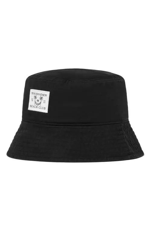 Travis Mathew Beach Club Cotton Denim Bucket Hat - Black