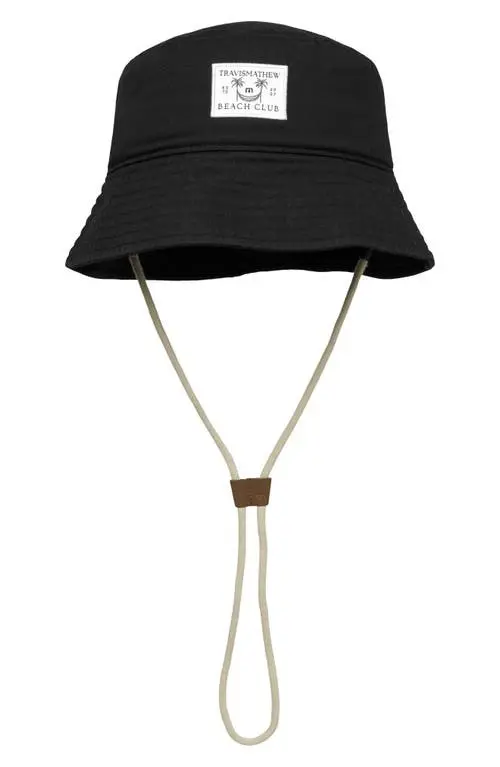 Travis Mathew Beach Club Cotton Denim Bucket Hat - Black