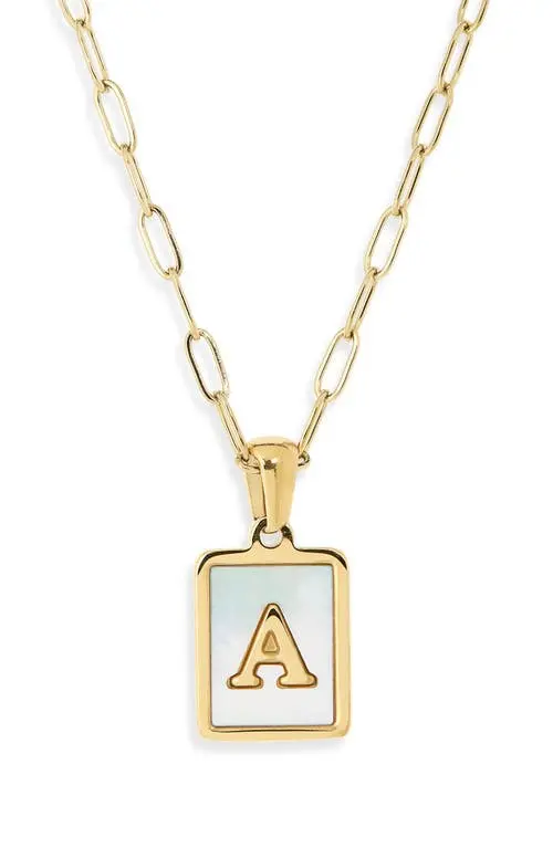 THE SIS KISS Ocean Drive Initial Pendant Necklace - Gold A