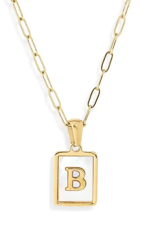 THE SIS KISS Ocean Drive Initial Pendant Necklace - Gold B
