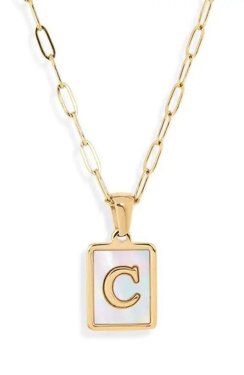 THE SIS KISS Ocean Drive Initial Pendant Necklace - Gold C
