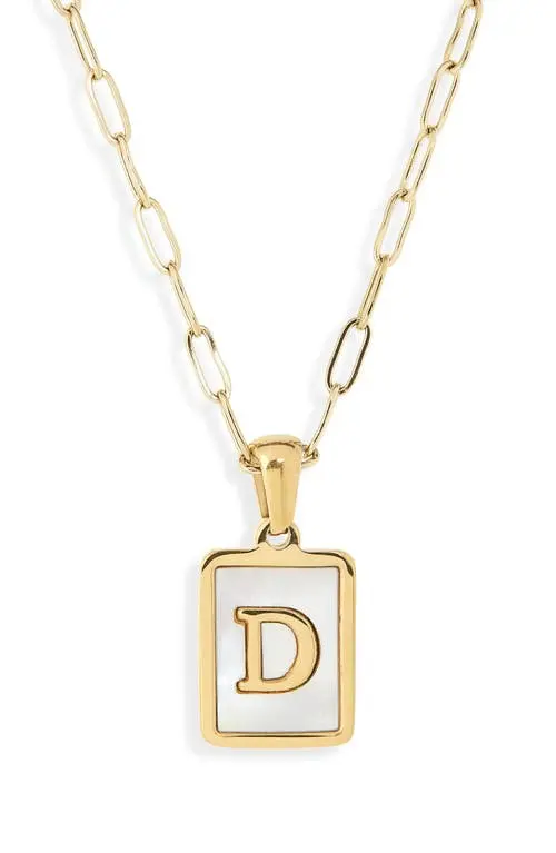 THE SIS KISS Ocean Drive Initial Pendant Necklace - Gold D