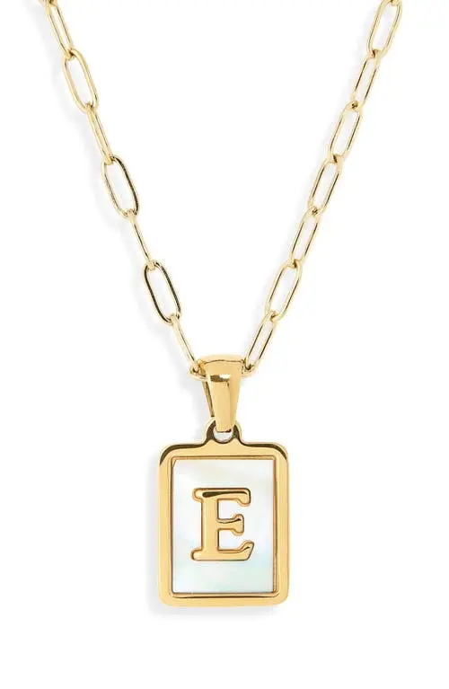 THE SIS KISS Ocean Drive Initial Pendant Necklace - Gold E