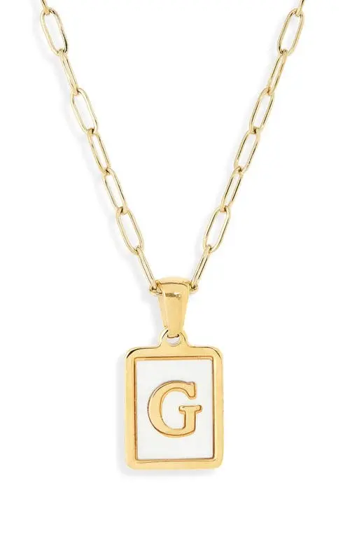 THE SIS KISS Ocean Drive Initial Pendant Necklace - Gold G