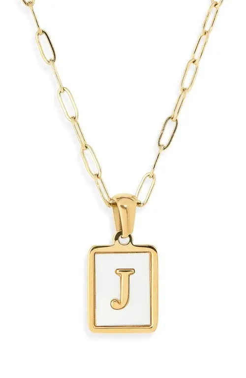 THE SIS KISS Ocean Drive Initial Pendant Necklace - Gold J