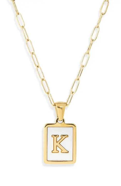 THE SIS KISS Ocean Drive Initial Pendant Necklace - Gold K