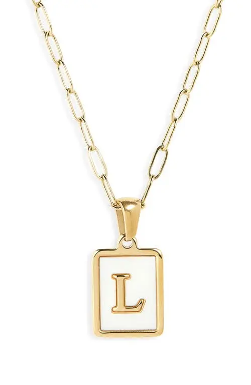 THE SIS KISS Ocean Drive Initial Pendant Necklace - Gold L