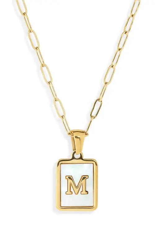 THE SIS KISS Ocean Drive Initial Pendant Necklace - Gold M