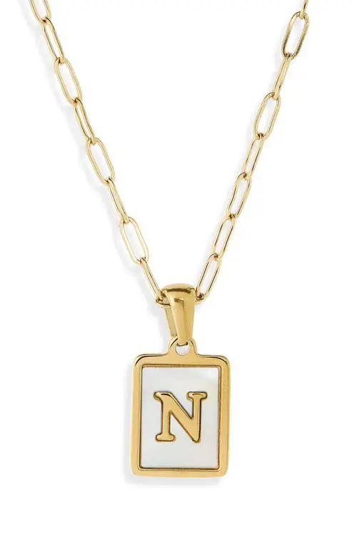 THE SIS KISS Ocean Drive Initial Pendant Necklace - Gold N