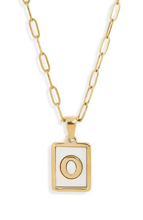 THE SIS KISS Ocean Drive Initial Pendant Necklace - Gold O