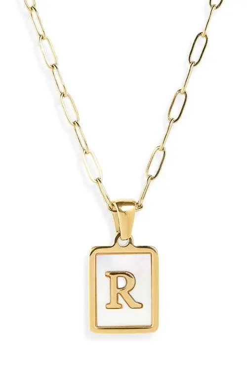 THE SIS KISS Ocean Drive Initial Pendant Necklace - Gold R