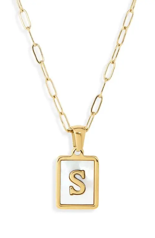THE SIS KISS Ocean Drive Initial Pendant Necklace - Gold S