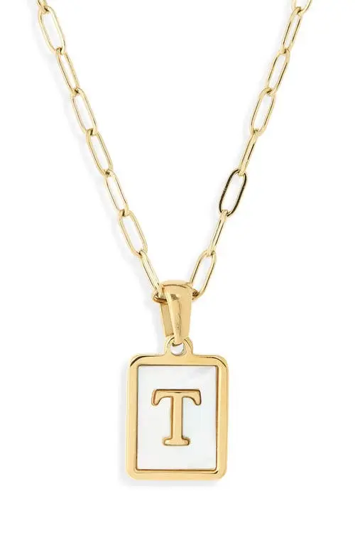 THE SIS KISS Ocean Drive Initial Pendant Necklace - Gold T