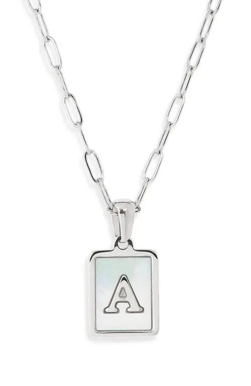 THE SIS KISS Ocean Drive Initial Pendant Necklace - Silver A