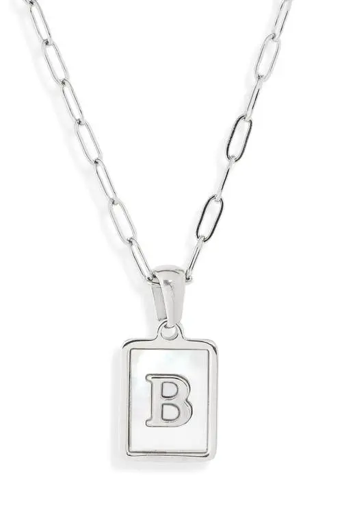 THE SIS KISS Ocean Drive Initial Pendant Necklace - Silver B