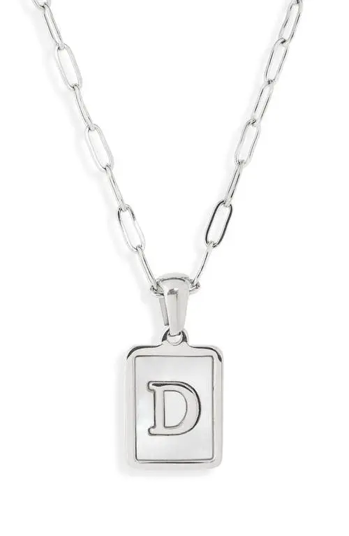 THE SIS KISS Ocean Drive Initial Pendant Necklace - Silver D