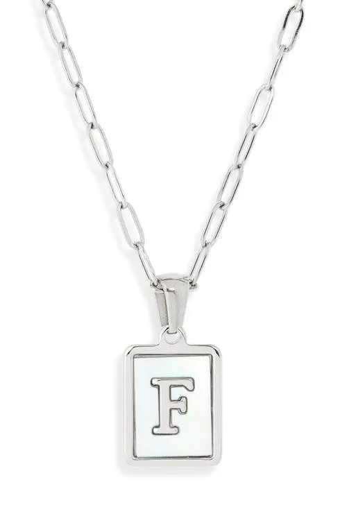 THE SIS KISS Ocean Drive Initial Pendant Necklace - Silver F