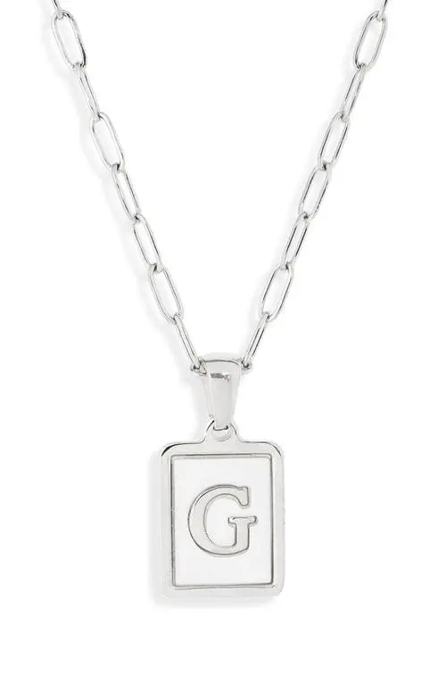THE SIS KISS Ocean Drive Initial Pendant Necklace - Silver G