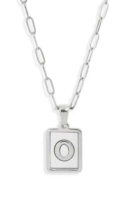THE SIS KISS Ocean Drive Initial Pendant Necklace - Silver O