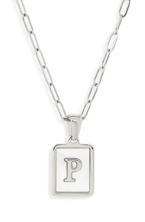 THE SIS KISS Ocean Drive Initial Pendant Necklace - Silver P