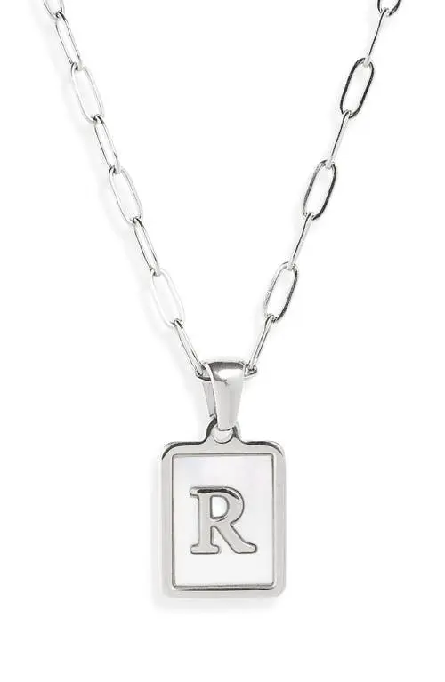 THE SIS KISS Ocean Drive Initial Pendant Necklace - Silver R