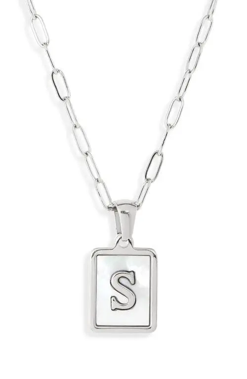 THE SIS KISS Ocean Drive Initial Pendant Necklace - Silver S
