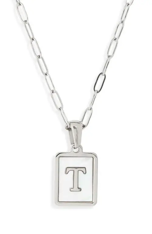 THE SIS KISS Ocean Drive Initial Pendant Necklace - Silver T