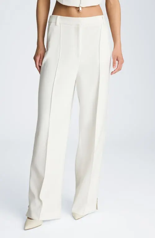 KENNETH COLE High Waist Wide Leg Pants - Pure White