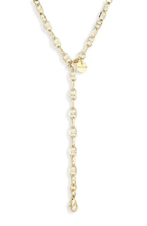 THE SIS KISS Mia Mariner Lariat Chain Necklace - Gold