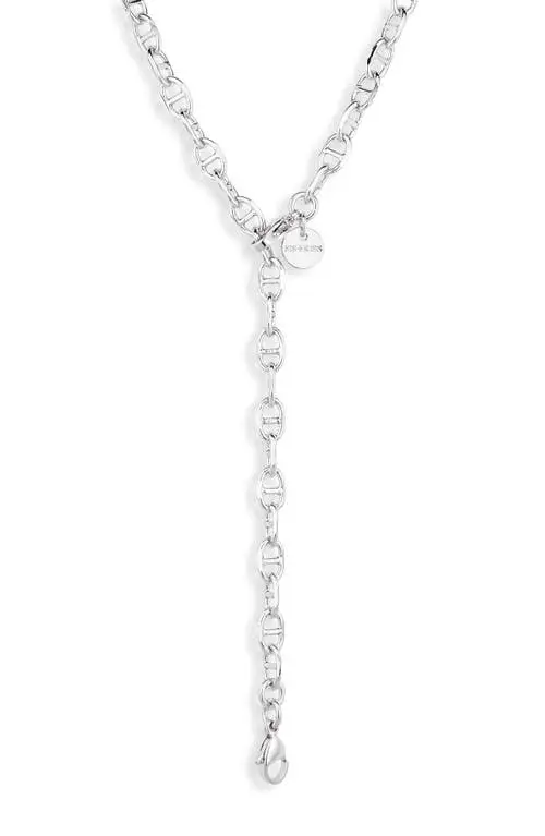 THE SIS KISS Mia Mariner Lariat Chain Necklace - Silver