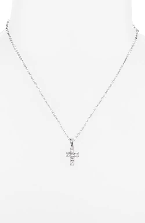 THE SIS KISS Crystal Cross Pendant Chain Necklace