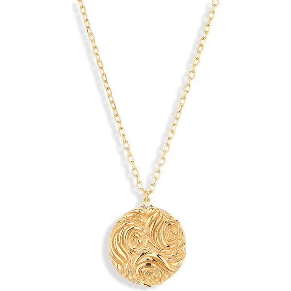 THE SIS KISS Bloom Coin Pendant Necklace - Gold