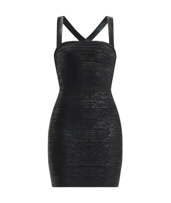 Herve Leger The Imani Metallic Foil Bandage Dress