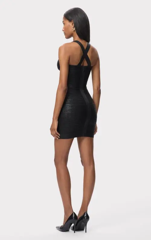 Herve Leger The Imani Metallic Foil Bandage Dress