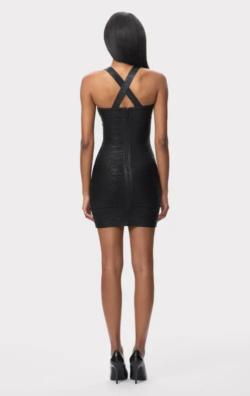 Herve Leger The Imani Metallic Foil Bandage Dress