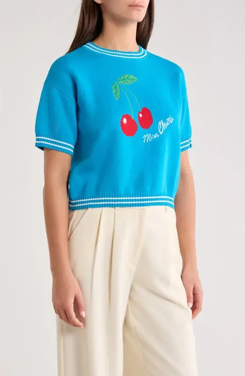 SUGARLIPS Cherry Short Sleeve Sweater