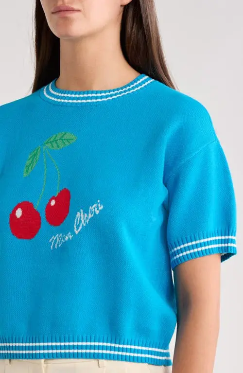 SUGARLIPS Cherry Short Sleeve Sweater