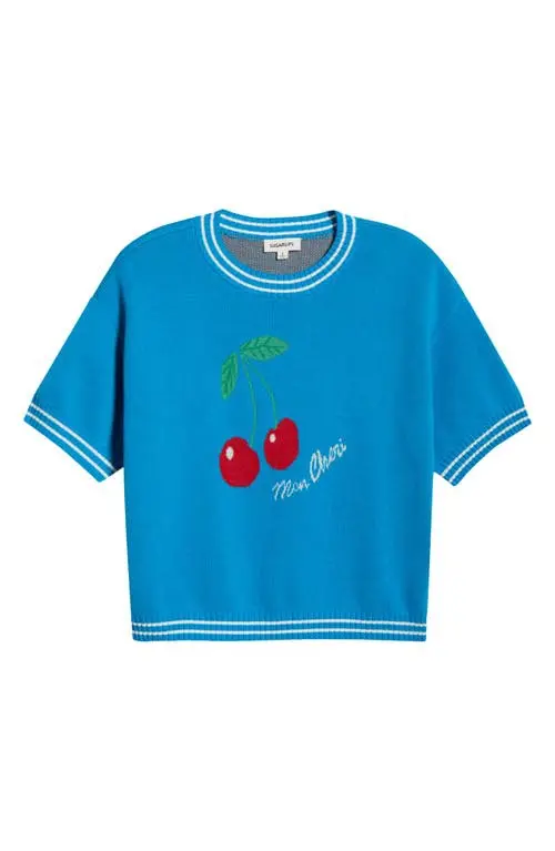 SUGARLIPS Cherry Short Sleeve Sweater