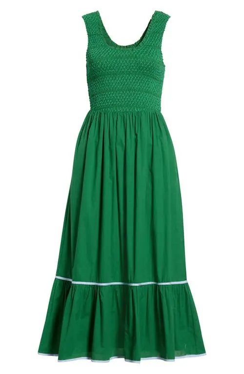 SUGARLIPS Jessy Smocked Midi Dress - Emerald