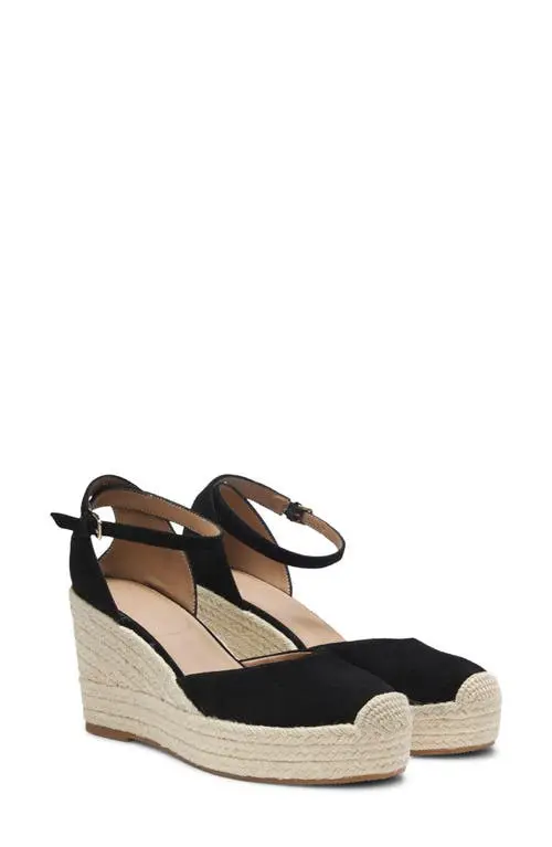 BOSS Madeira Espadrille Platform Wedge Pumps - Black