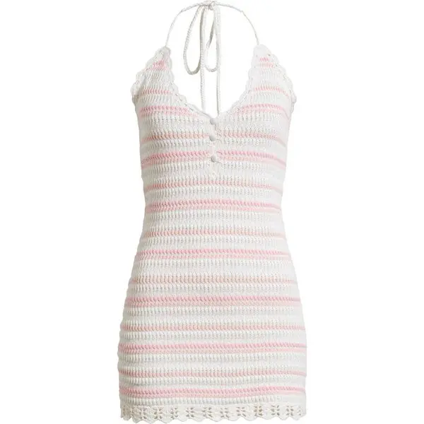 LoveShackFancy Lilibelle Crochet Trim Cotton Knit Sundress - Marbella Stripe
