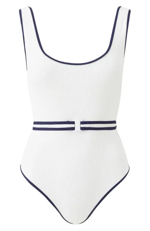 Melissa Odabash Rio Belted Ribbed One-piece Swimsuit
