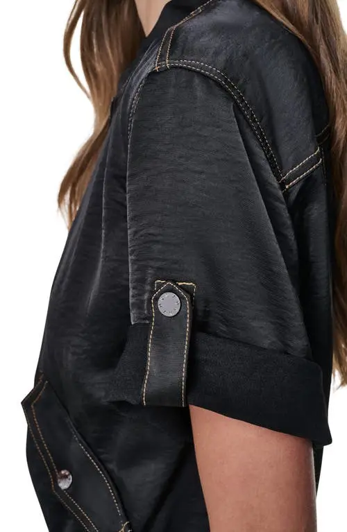Dkny Contrast Stitch Bomber Jacket - Black